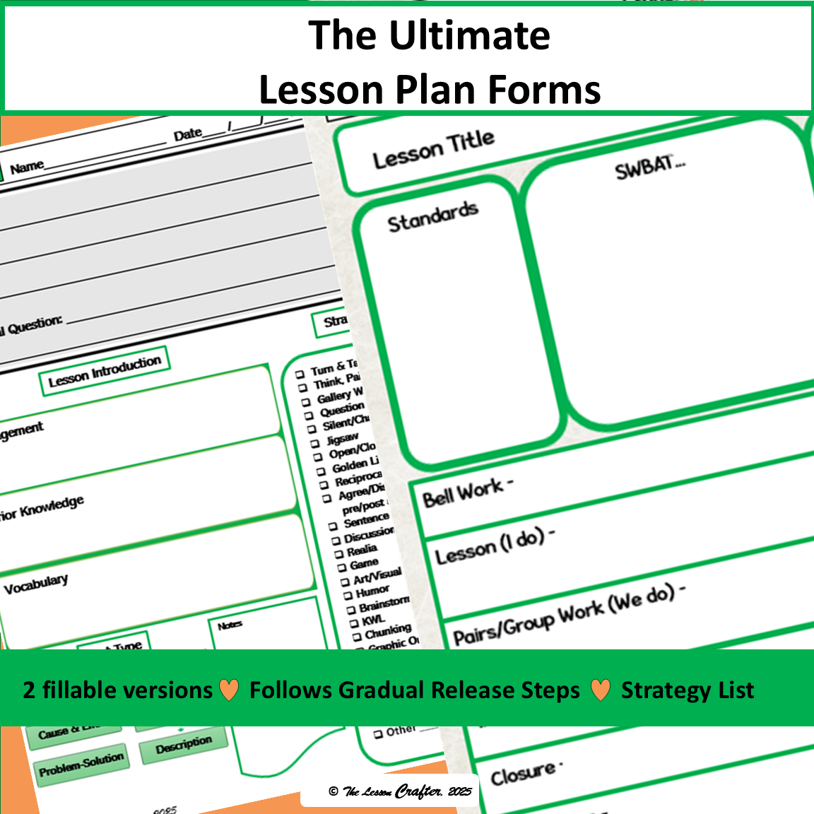 Lesson Plan Templates - The Lesson Crafter